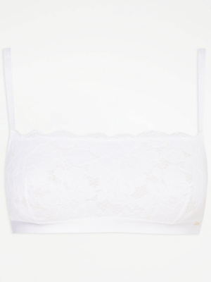 Entice White Broderie Bandeau Bralette | Sale & Offers | George at ASDA