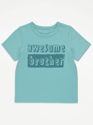 Blue Awesome Brother Slogan T-Shirt | Kids | George at ASDA