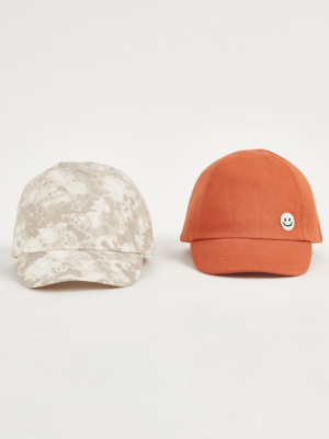 Tie Dye Smiley Face Caps 2 Pack | Kids | George at ASDA