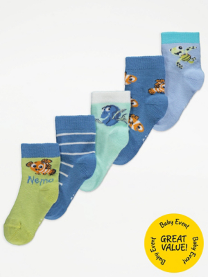 Disney Finding Nemo Character Socks 5 Pack | Baby | George at ASDA