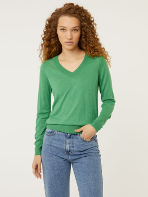 Green V Neck Long Sleeve Jumper | Women | George at ASDA