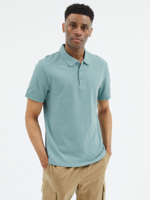Teal Plain Polo Top | Men | George at ASDA