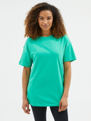 Bright Green Longline Cotton T-Shirt | Women | George at ASDA