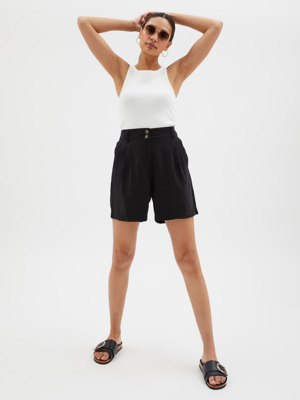 Black Pleated City Shorts | Women | George at ASDA