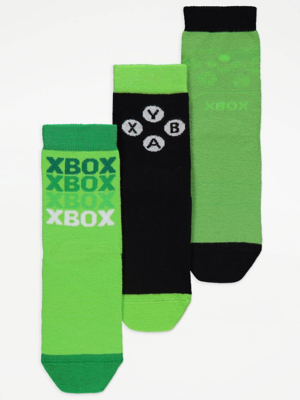 Xbox Green Slogan Print Ankle Socks 3 Pack | Kids | George at ASDA