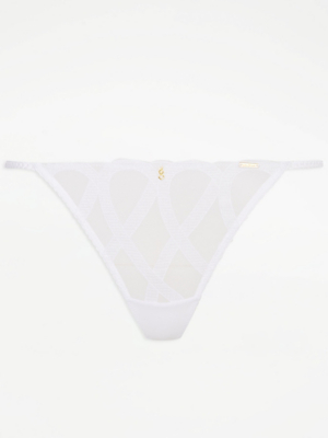 Entice White Swirl Embroidered Thong | Sale & Offers | George at ASDA