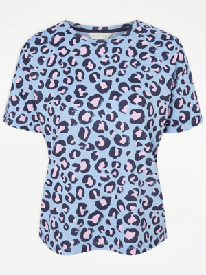 Blue Animal Print Pyjama T-Shirt | Lingerie | George at ASDA