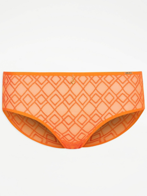 Entice Orange Geometric Embroidered Short Knickers | Sale & Offers ...