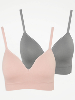 A-D Soft Comfort Non Wired Bra 2 Pack | Lingerie | George at ASDA