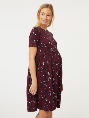 Maternity Berry Leopard Print T-Shirt Dress | Women | George at ASDA