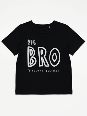 Black Big Bro Slogan T-Shirt | Kids | George at ASDA