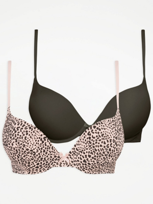 Animal Print 2 Sizes Bigger Bras 2 Pack | Lingerie | George at ASDA