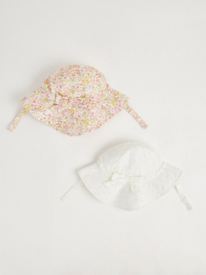 Floral Dobby Sun Hats 2 Pack | Baby | George at ASDA