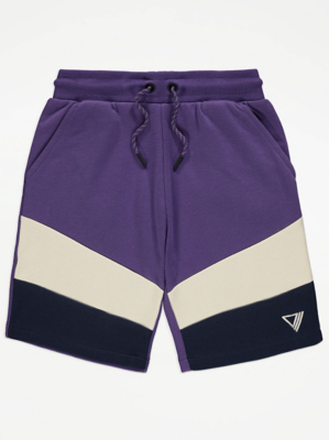 Purple Colour Block Jersey Shorts | Kids | George at ASDA