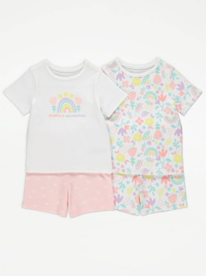 Assorted Rainbow Print Pyjamas Outfit 2 Pack | Baby | George at ASDA