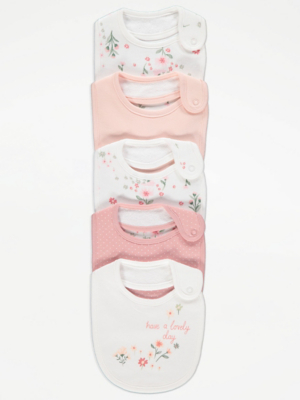 Pink Floral Bibs 5 Pack | Baby | George at ASDA