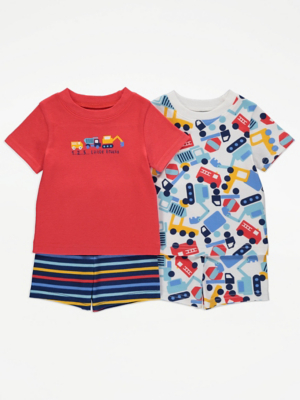 Bright Vehicle Print Short Pyjamas 2 Pack | Baby | George at ASDA