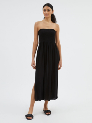 Black Shirred Maxi Dress | Women | George at ASDA