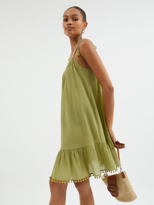 Green Crepe Tiered Mini Sundress | Women | George at ASDA