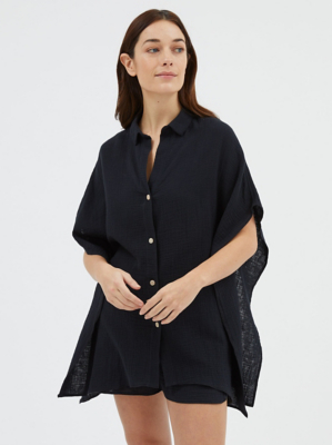 Black Double Cloth Beach Shirt | Women | George at ASDA