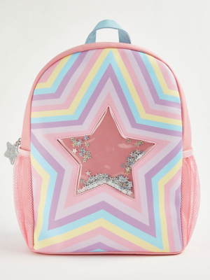 Pink Stripe Star Rucksack | Kids | George at ASDA