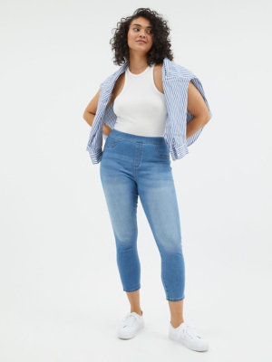 Light Blue Wash Erin Cropped Jeggings | Women | George at ASDA