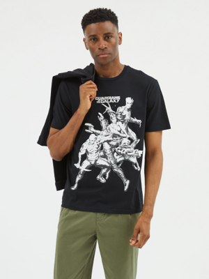 Marvel Guardians of the Galaxy Black Graphic T-Shirt | Men | George at ASDA