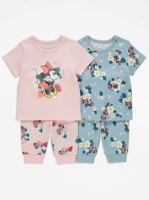 Disney Minnie Mouse Strawberry Print Pyjamas 2 Pack | Baby | George at ASDA