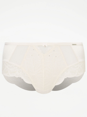Entice Ivory Bridal Lace Short Knickers | Lingerie | George at ASDA