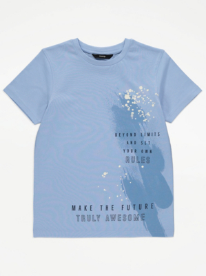 Blue Beyond Limits Slogan Print T-Shirt | Kids | George at ASDA