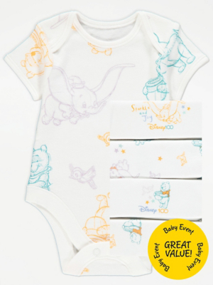 Disney Character Sketch Graphic Bodysuits 5 Pack | Baby | George at ASDA