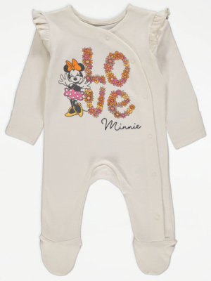 Disney Minnie Mouse Floral Love Sleepsuit | Baby | George at ASDA