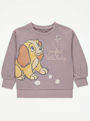 Disney Lady and the Tramp Mauve Slogan Print Sweatshirt | Kids | George ...