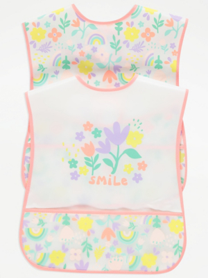 Floral Smile Catcher Bibs 2 Pack | Baby | George at ASDA