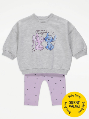 Disney Lilo & Stitch Star Print Sweatshirt and Leggings Outfit | Baby ...