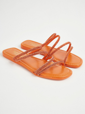 Orange Sparkle Strappy Sandals | Women | George at ASDA