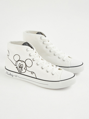 Disney Mickey Mouse White High Top Trainers | Women | George at ASDA