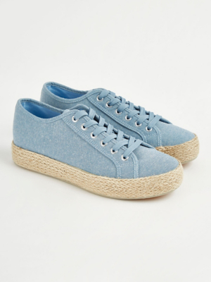 Blue Jute Platform Trainers | Women | George at ASDA