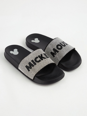 Disney Mickey Mouse Silver Embellished Sliders | Women | George at ASDA