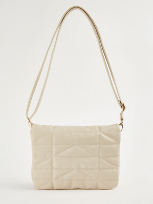 Cream Quilted Shoulder Bag | Women | George at ASDA