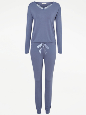 Blue Lace Trim Pyjamas | Women | George at ASDA