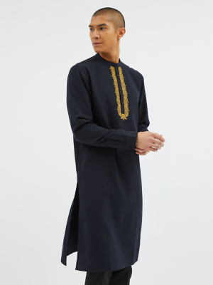 Black Eid Long Sleeve Longline Shirt | Men | George at ASDA