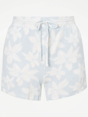 Blue Floral Print Pyjama Shorts | Lingerie | George at ASDA