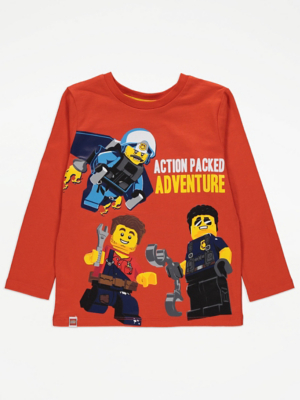 LEGO City Red Long Sleeve Top | Kids | George at ASDA