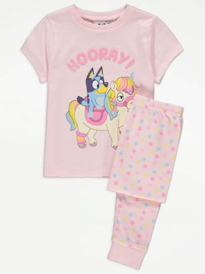Bluey Pink Unicorn Star Pyjamas | Kids | George at ASDA