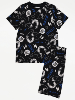 Sonic The Hedgehog Black Short Pyjamas | Sale & Offers | George at ASDA