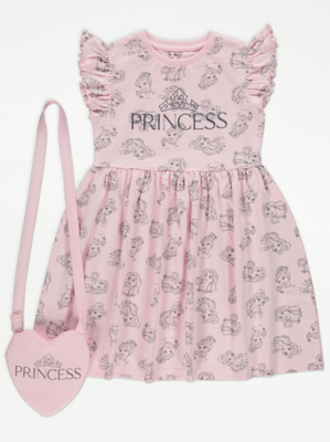 Pink Disney Princess Dress and Bag Outfit | Kids | George at ASDA