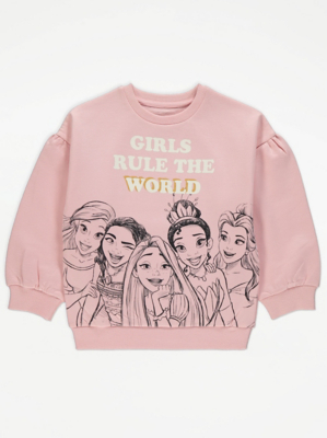 Pink Disney Princess Rule The World Sweatshirt | Kids | George at ASDA
