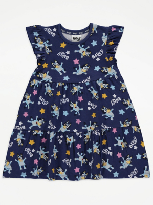Bluey Navy Star Tiered Dress | Kids | George at ASDA