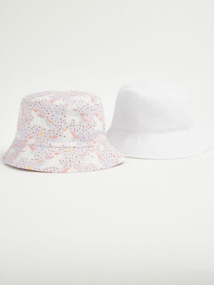 Lilac Unicorn Bucket Hats 2 Pack | Kids | George at ASDA